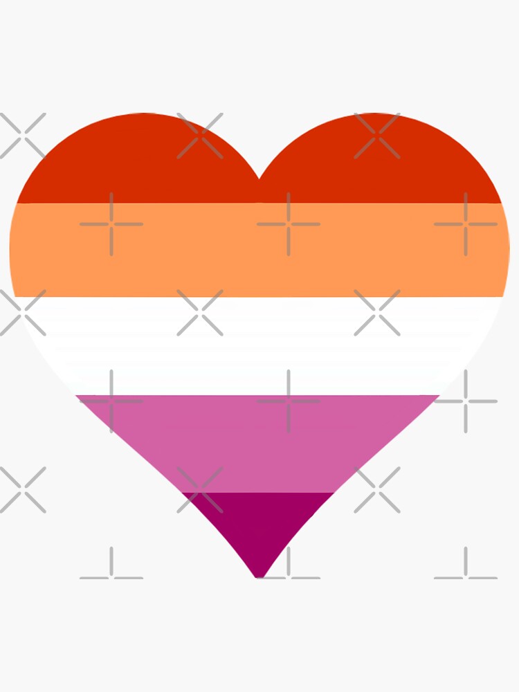 Lesbian Pride Heart Sticker For Sale By Echohicks1117 Redbubble