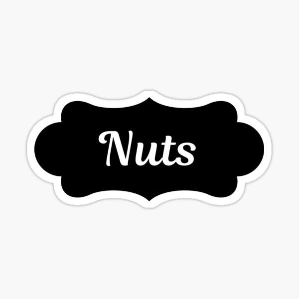 "Nuts pantry organisation sticker - find your thing " Sticker for Sale ...