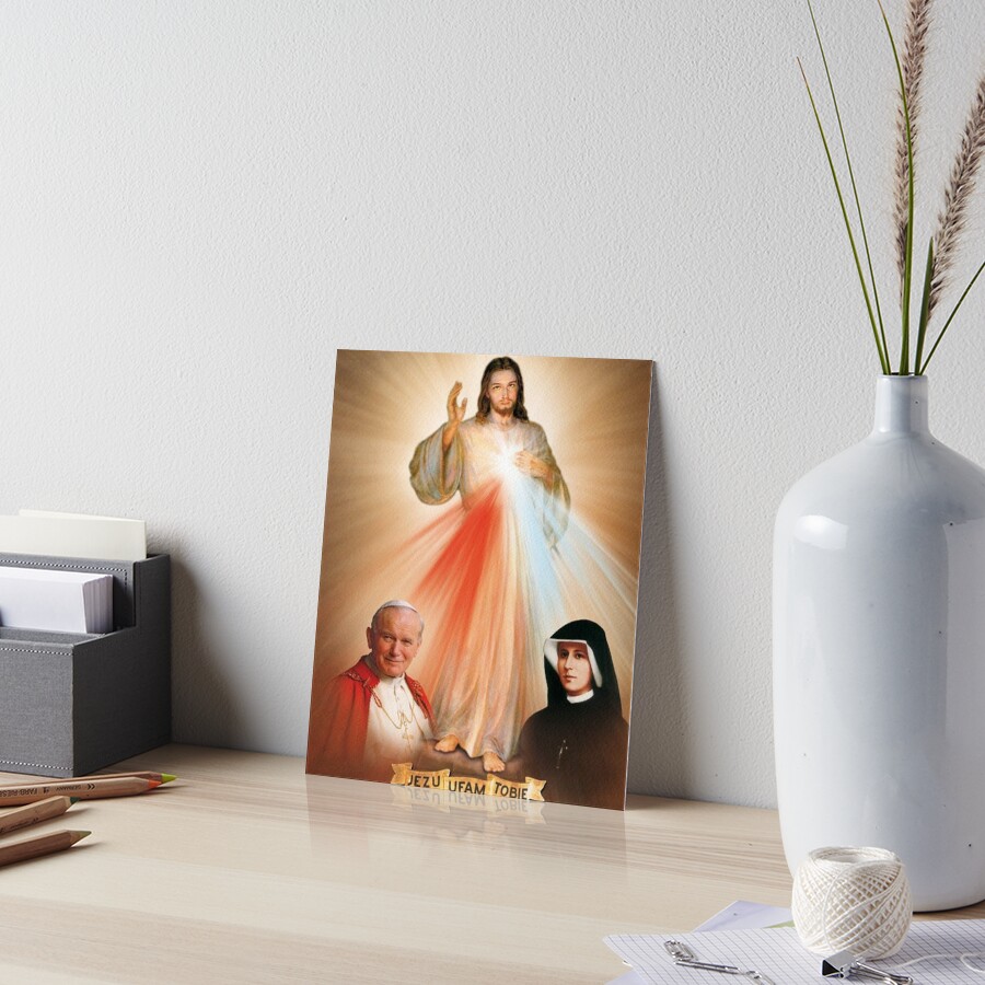 "Divine Mercy, St. Faustina, Pope John Paul II" Art Board Print by ADMG ...