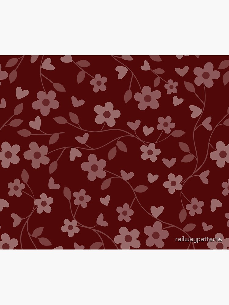 "Red Floral Vine - Red Flower Pattern, Maroon " Poster by ...
