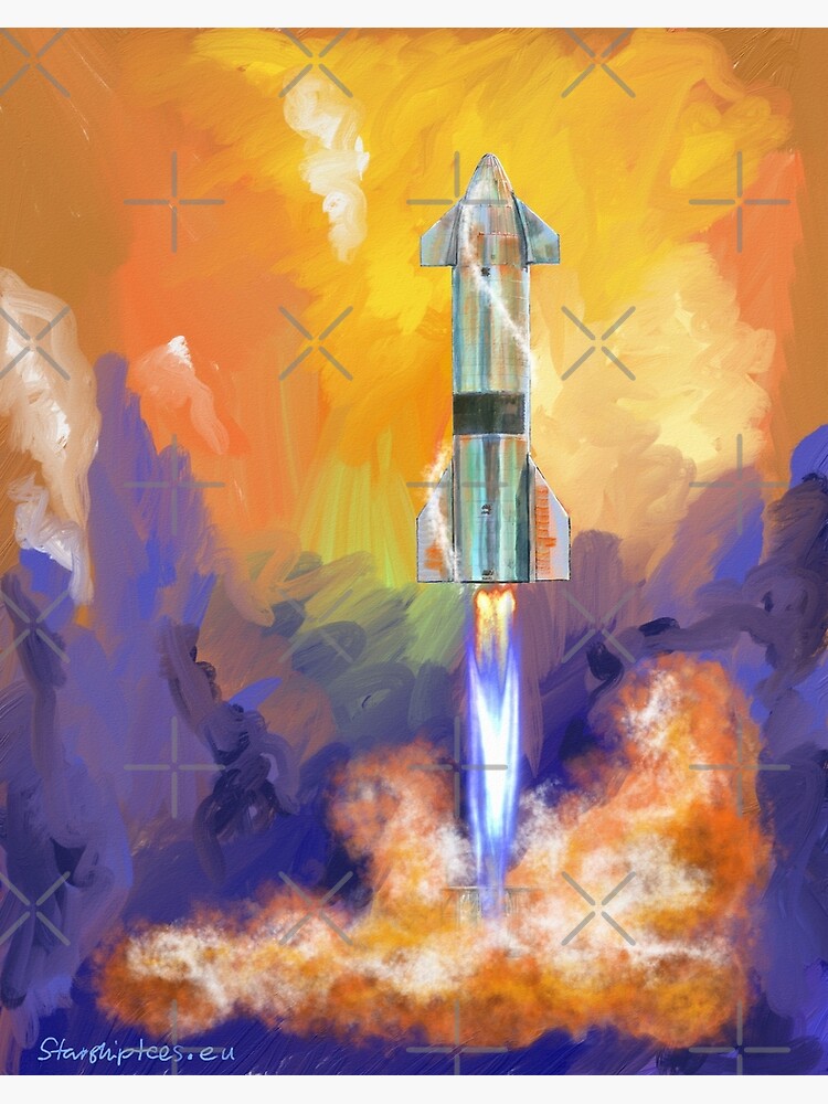 SpaceX Starship SN15 Liftoff Painting Premium Matte Vertical Poster ...