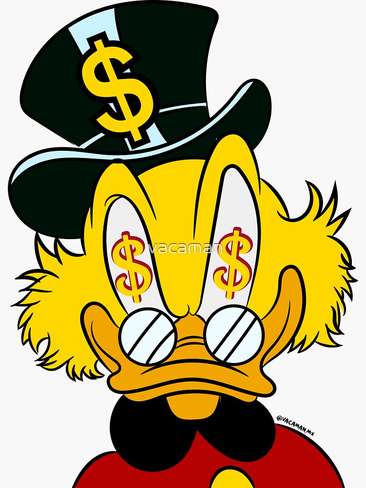 "DUCK RICH RICO MC DUCK" Sticker by vacaman | Redbubble