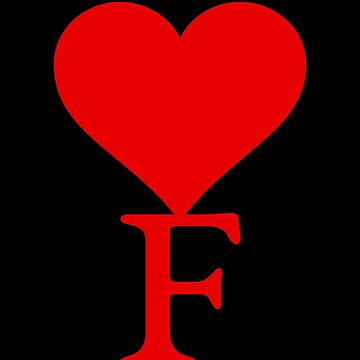 "Heart with letter initial F || Black backgroung" Art Board Print for ...