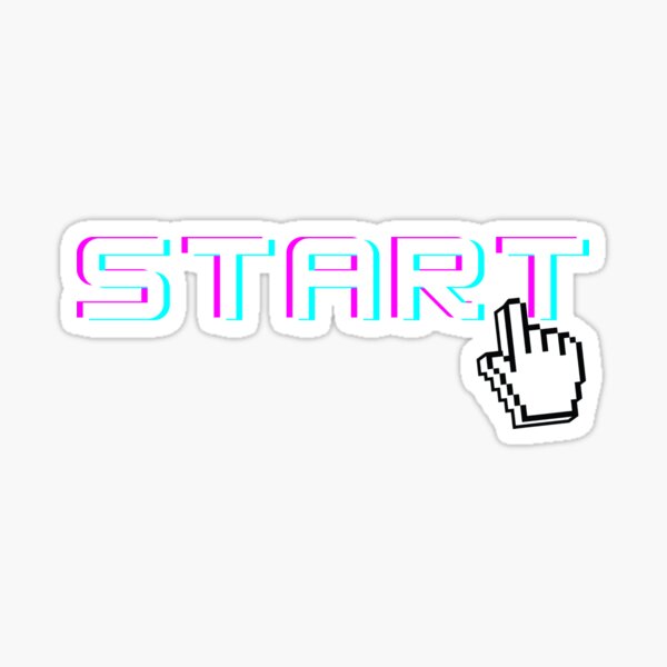 "Press Start Game Cursor Aesthetic Button" Sticker for Sale by ...