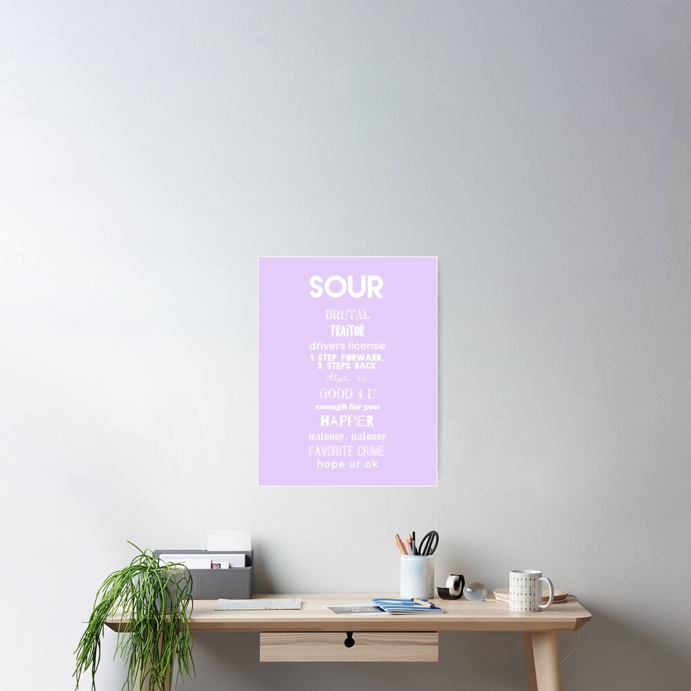 "sour tracklist" Poster for Sale by smolbeanstudio | Redbubble