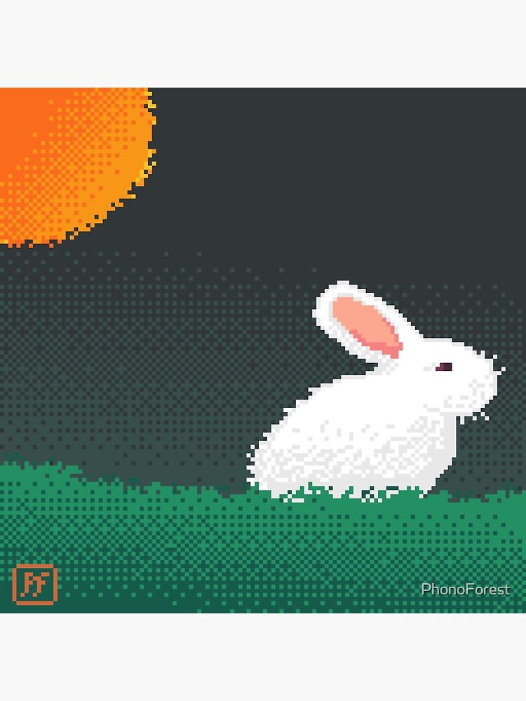 "Fuzzy Bunny Pixel Art" Poster by PhonoForest | Redbubble