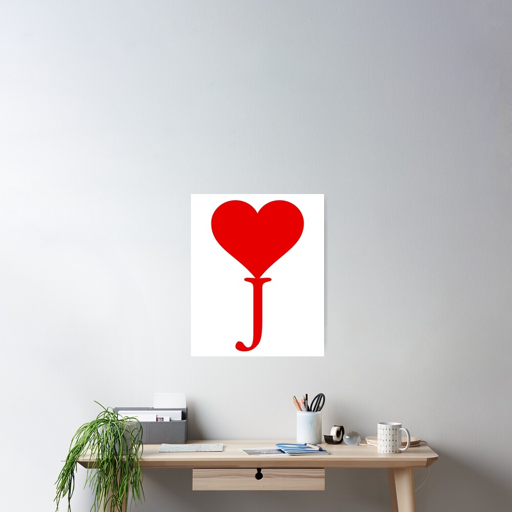 Póster «Corazón con la inicial de la letra J» de ronaldsonou | Redbubble