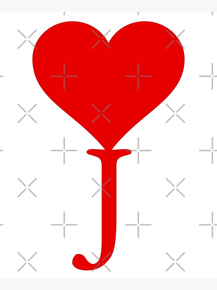 Póster for Sale con la obra «Corazón con la inicial de la letra J» de ...