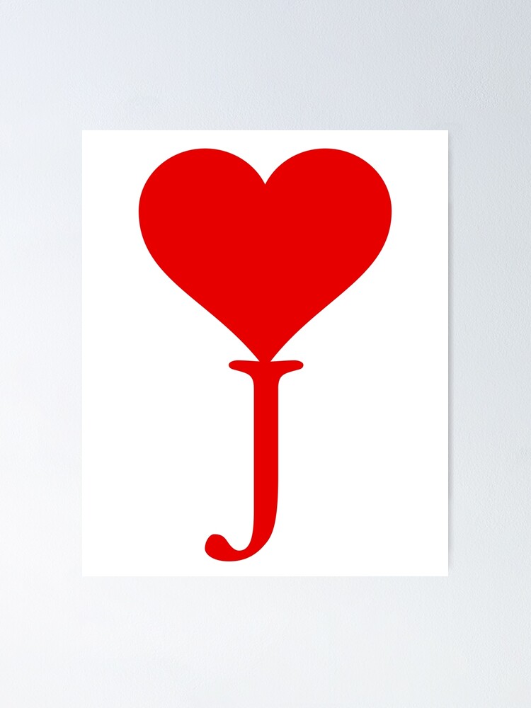 Póster for Sale con la obra «Corazón con la inicial de la letra J» de ...