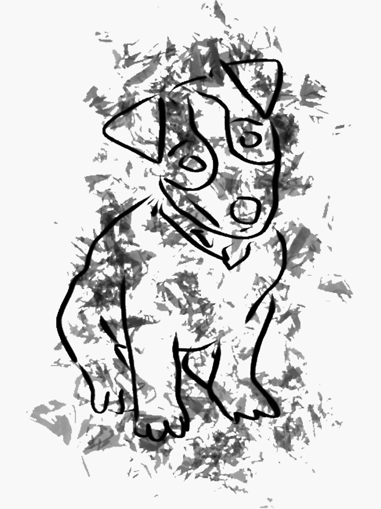 "Digital Dog Drawing" Sticker by sameileen | Redbubble