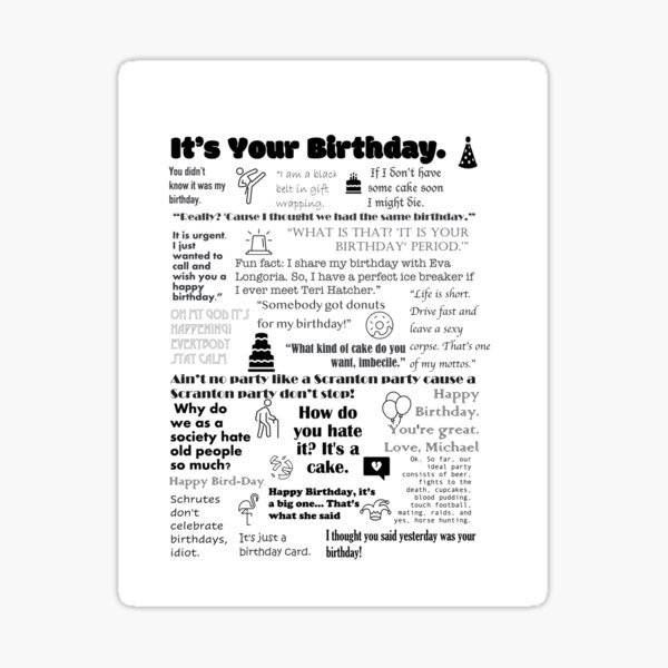 "The Office Happy Birthday" Sticker for Sale by Elles02 | Redbubble