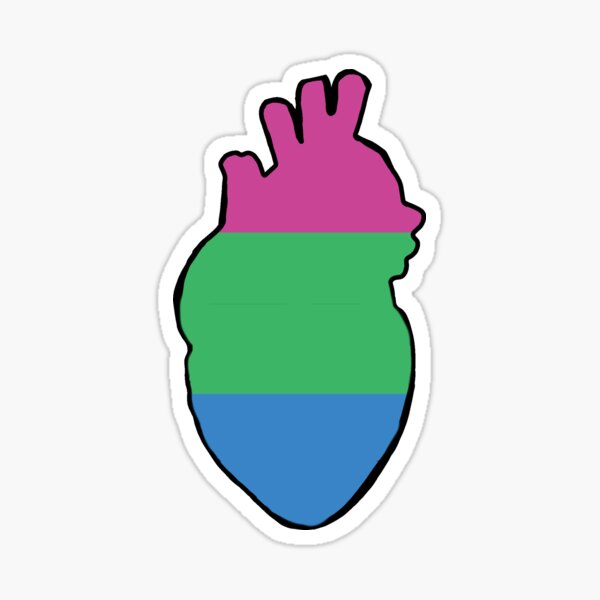 "Pride heart polysexual" Sticker by Drowningwoodfae | Redbubble