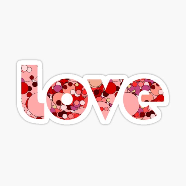 "Love Pink Confetti Word Graphic" Sticker for Sale by anzelas | Redbubble