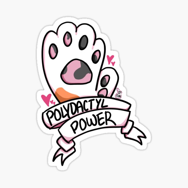"POLYDACTYL POWER - calico" Sticker for Sale by laynedoll | Redbubble
