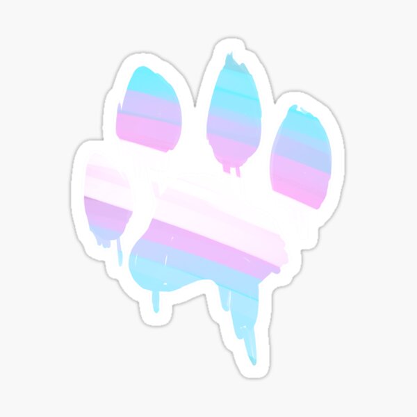 "Sketchy Paw Print - Trans Pride" Sticker for Sale by WolfasiStudios ...