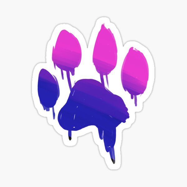 "Sketchy Paw Print - Bi Pride" Sticker for Sale by WolfasiStudios ...