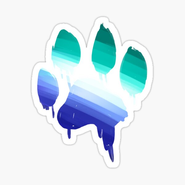 "Sketchy Paw Print - MLM Pride" Sticker for Sale by WolfasiStudios ...