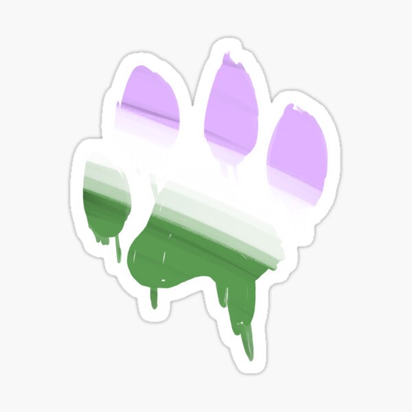 "Sketchy Paw Print - Genderqueer Pride" Sticker for Sale by ...