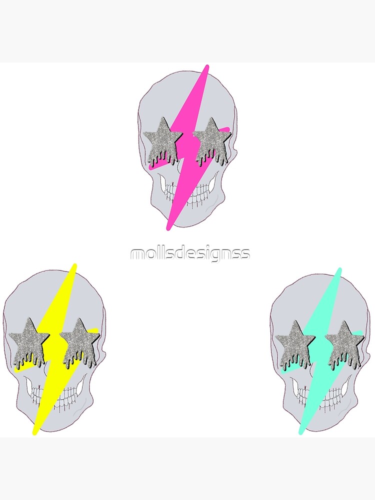 "lightning bolt skull sticker pack " Poster for Sale by mollsdesignss ...