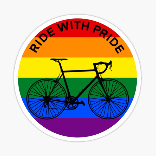 "Rainbow ride with pride bicycle" Sticker for Sale by rarebeasts ...