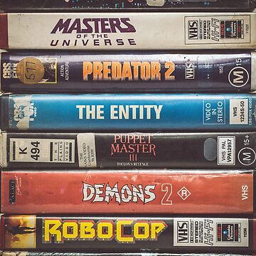 "VHS Retro Rentals PRINT - " Sticker for Sale by Glenn48 | Redbubble