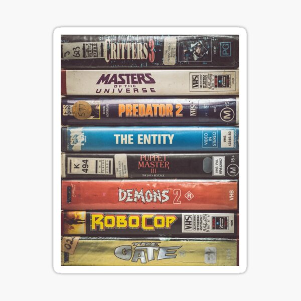 "VHS Retro Rentals PRINT - " Sticker for Sale by Glenn48 | Redbubble