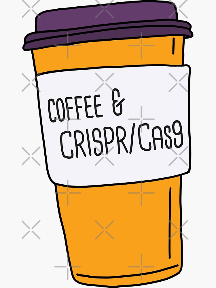 "CRISPR-Cas9 And Coffee" Sticker for Sale by orlumbuspirate | Redbubble