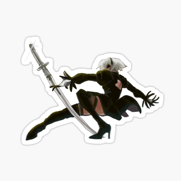 "2B Sticker" Sticker by kopochip | Redbubble