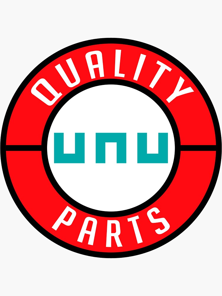 "Quality UNU Parts Logo" Sticker for Sale by DrprofLuigi | Redbubble
