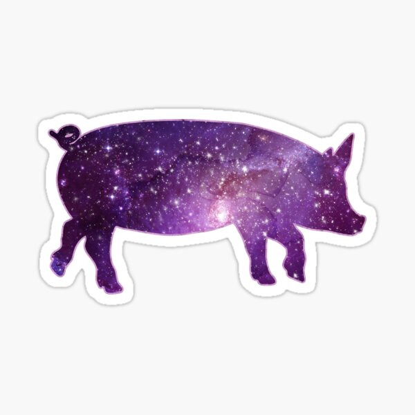 "Purple Space Pig" Sticker for Sale by TranquilTrove | Redbubble