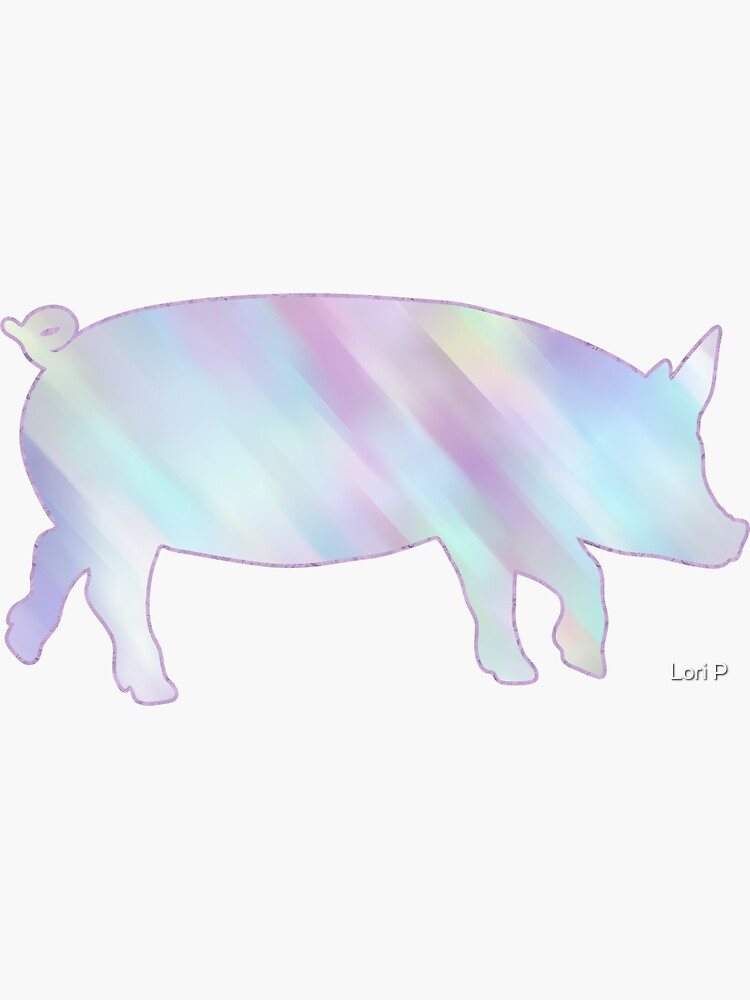 "Purple Iridescent Pig" Sticker for Sale by TranquilTrove | Redbubble