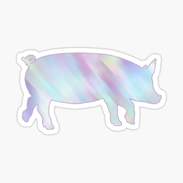"Purple Iridescent Pig" Sticker for Sale by TranquilTrove | Redbubble