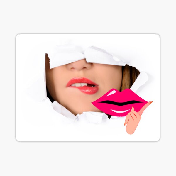 "biting lip" Sticker for Sale by 2dmonkey | Redbubble