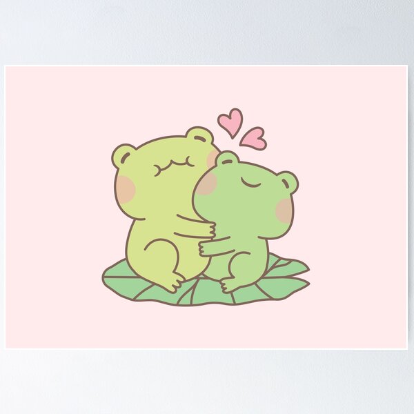 "Cute Hugging Frogs In Love" Poster for Sale by rustydoodle | Redbubble