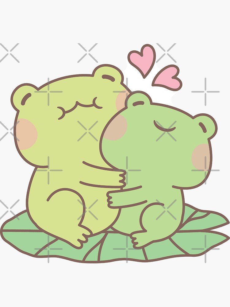 "Cute Hugging Frogs In Love" Sticker for Sale by rustydoodle | Redbubble