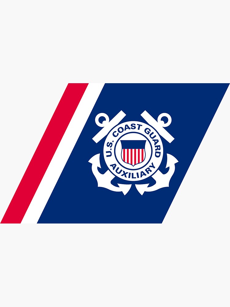 "Racing Stripe of the United States Coast Coast Guard Auxilary" Sticker ...