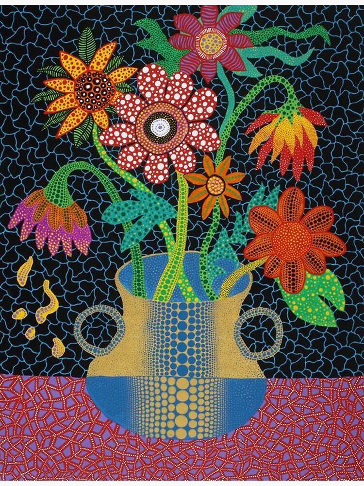 "Beautiful Flower Kusama" Sticker by wongtbejo | Redbubble