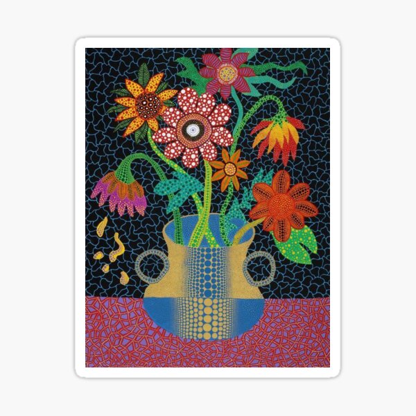 "Beautiful Flower Kusama" Sticker by wongtbejo | Redbubble