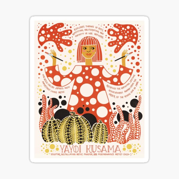 "Women Red Kusama" Sticker for Sale by wongtbejo | Redbubble