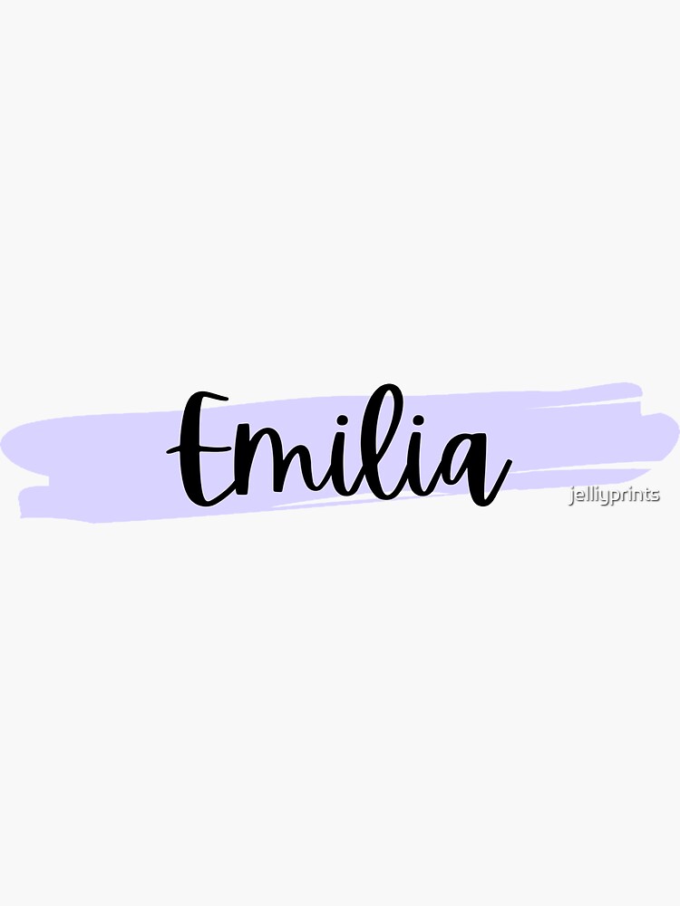 "Emilia Name Calligraphy" Sticker for Sale by jelliyprints | Redbubble