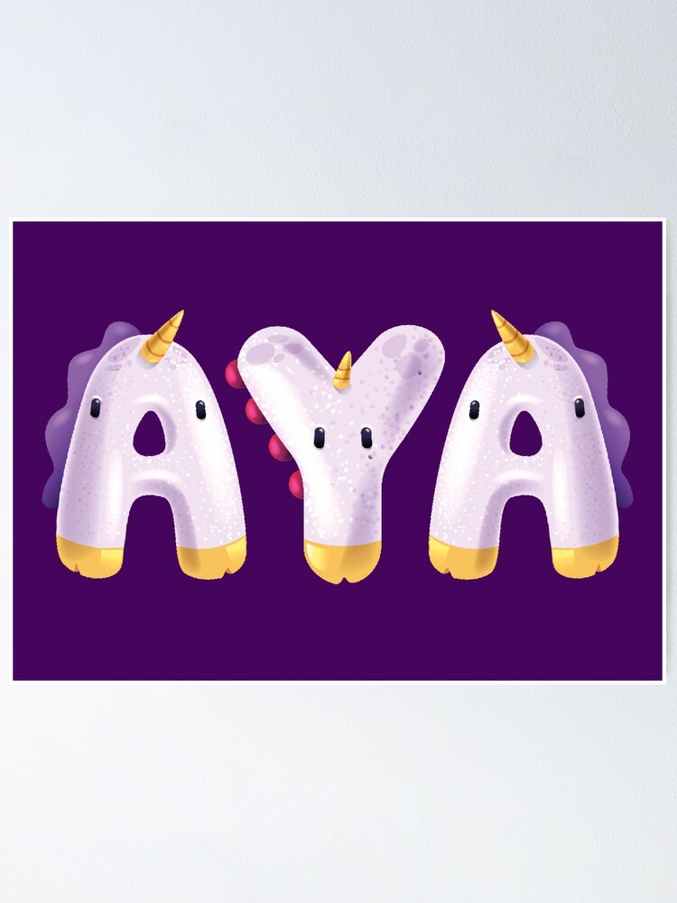 "Aya Baby Girl Kids Name Aya Unicorn" Poster by elhefe | Redbubble