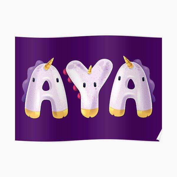 "Aya Baby Girl Kids Name Aya Unicorn" Poster by elhefe | Redbubble