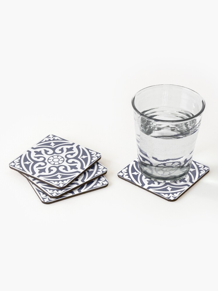 "Hamptons Blue and White Moroccan Talavera Tile" Coasters (Set of 4 ...