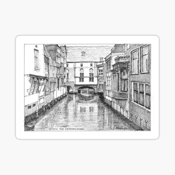 "Leiden Canal The Netherlands" Sticker by daiwynn | Redbubble