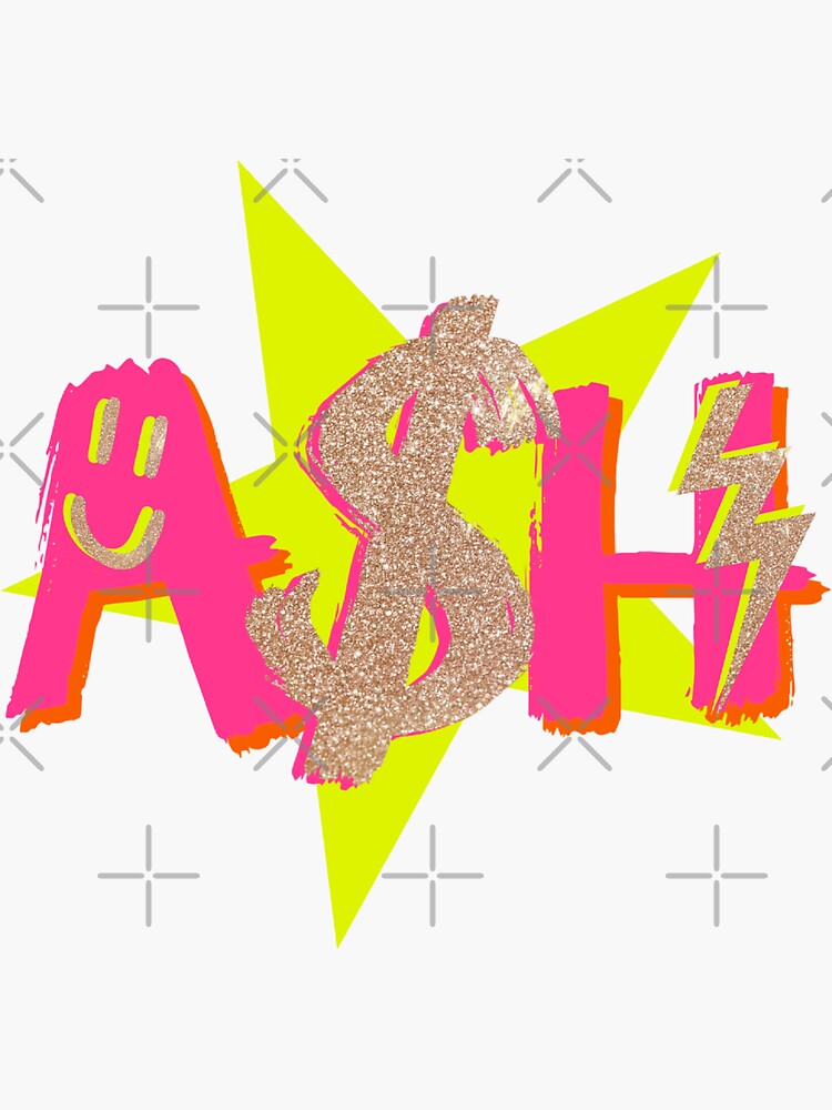 "ASH name" Sticker for Sale by juliasantos5 | Redbubble