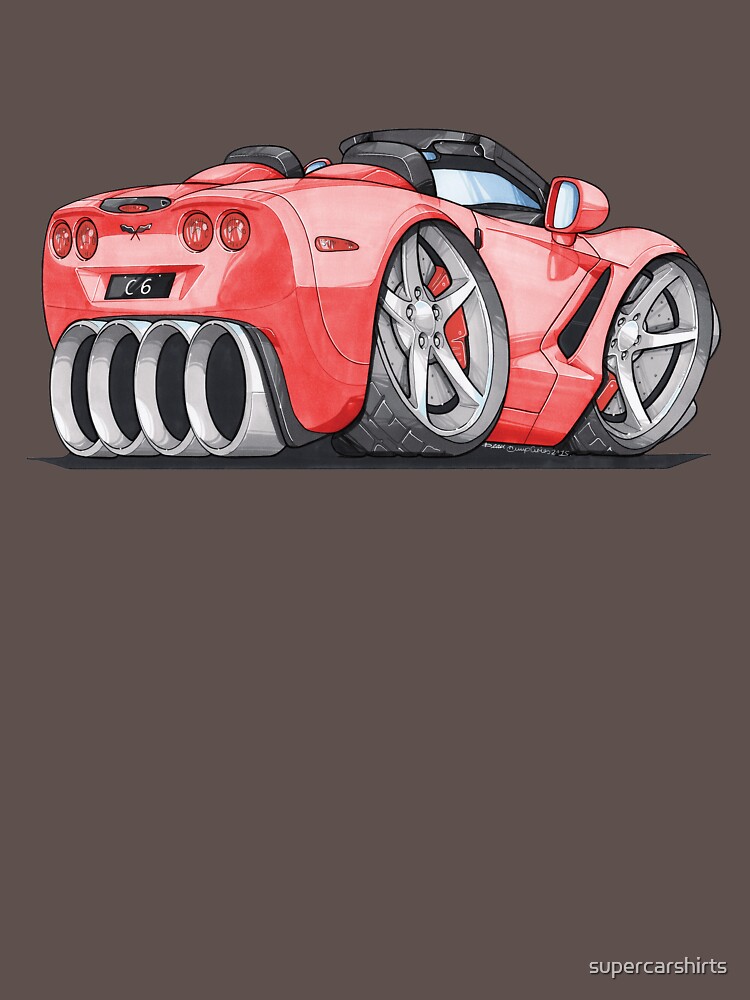 "Corvette C6 Convertible Caricature" T-shirt by supercarshirts | Redbubble