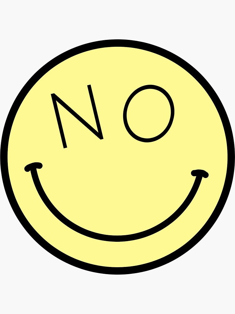 "NO happy face" Sticker for Sale by designsbyelm | Redbubble