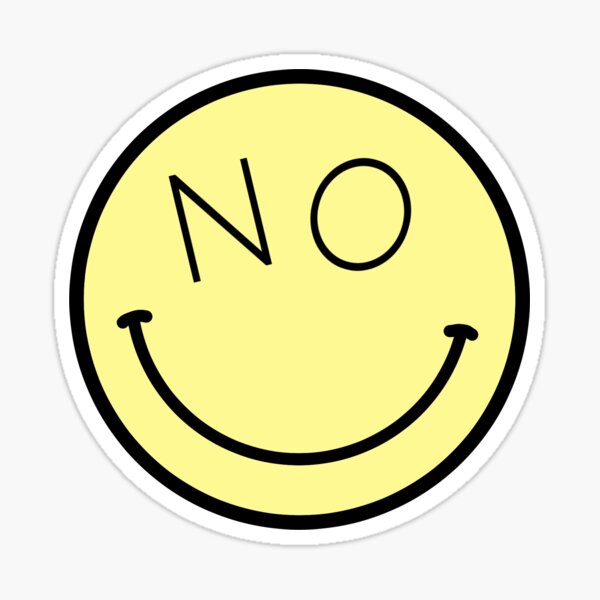 "NO happy face" Sticker for Sale by designsbyelm | Redbubble