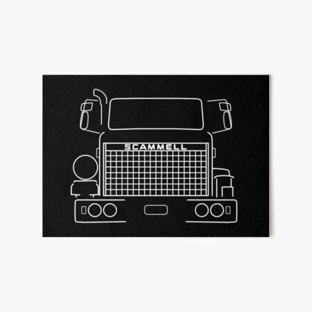 "Scammell S24 classic lorry white outline graphic" Art Board Print for ...