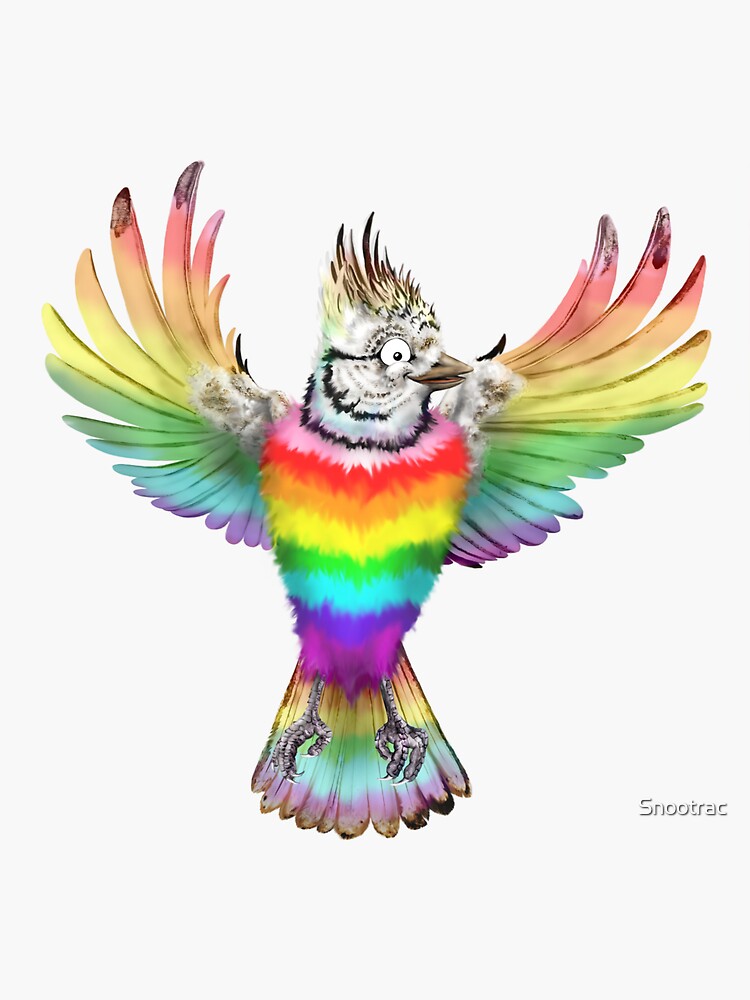 "LGBTQ Pride Original Flag | Cartoon Bird " Sticker for Sale by ...